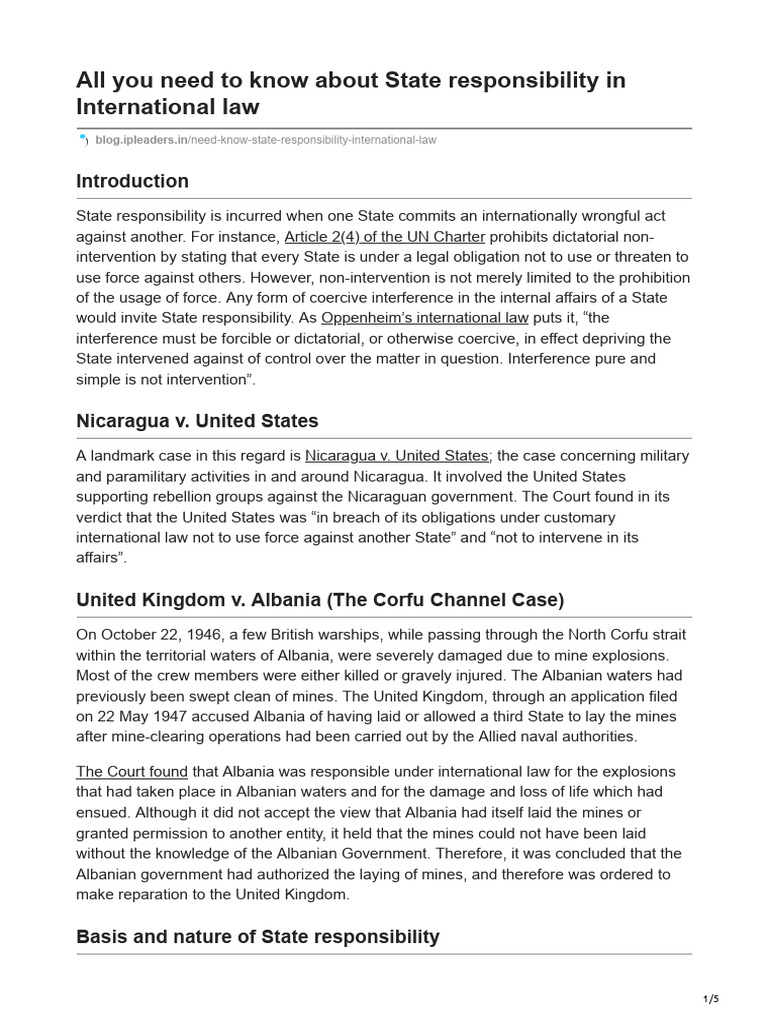 Blog - Ipleaders.in-All You Need To Know About State Responsibility in ...