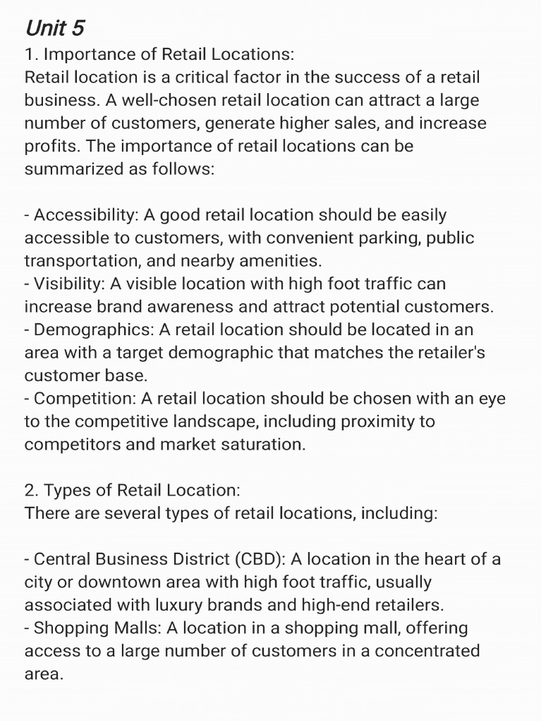 Retail Location Selection - 230514 - 191645 | PDF