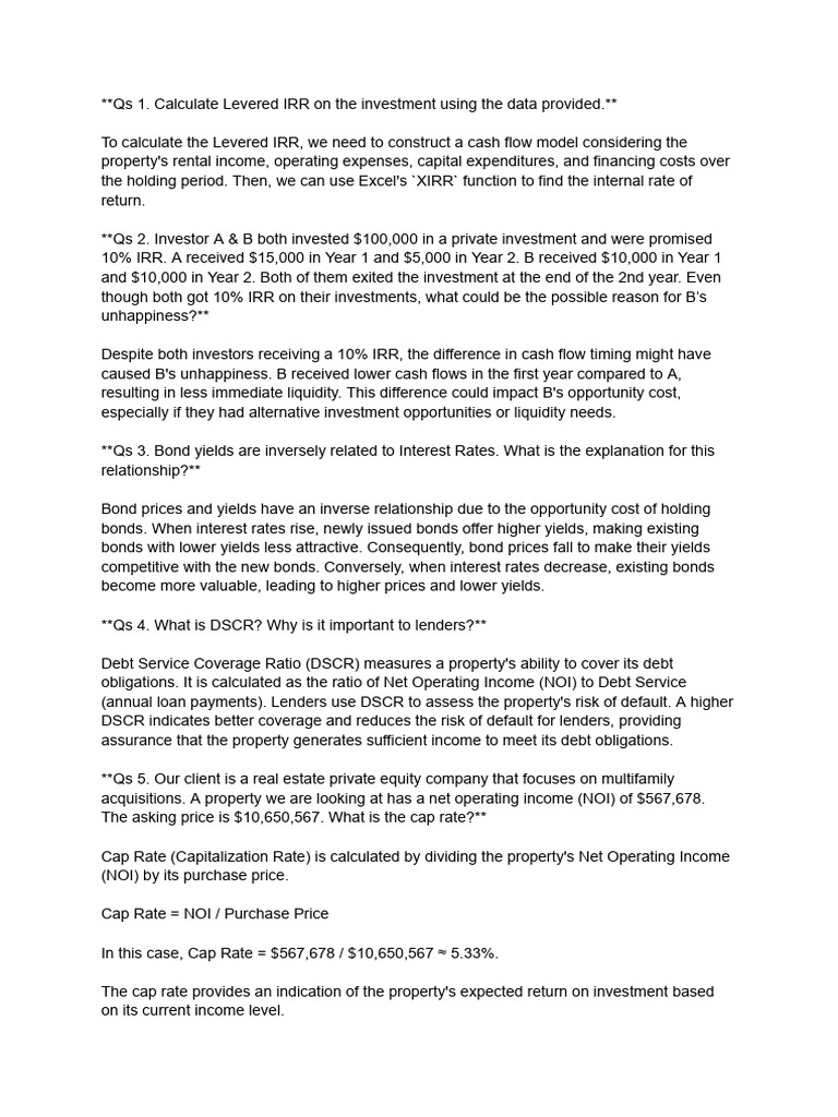 Case Study Answers | PDF | Expense | Debt