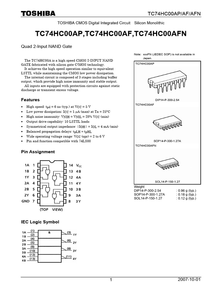 74HC00AP | PDF | Cmos | Reliability Engineering