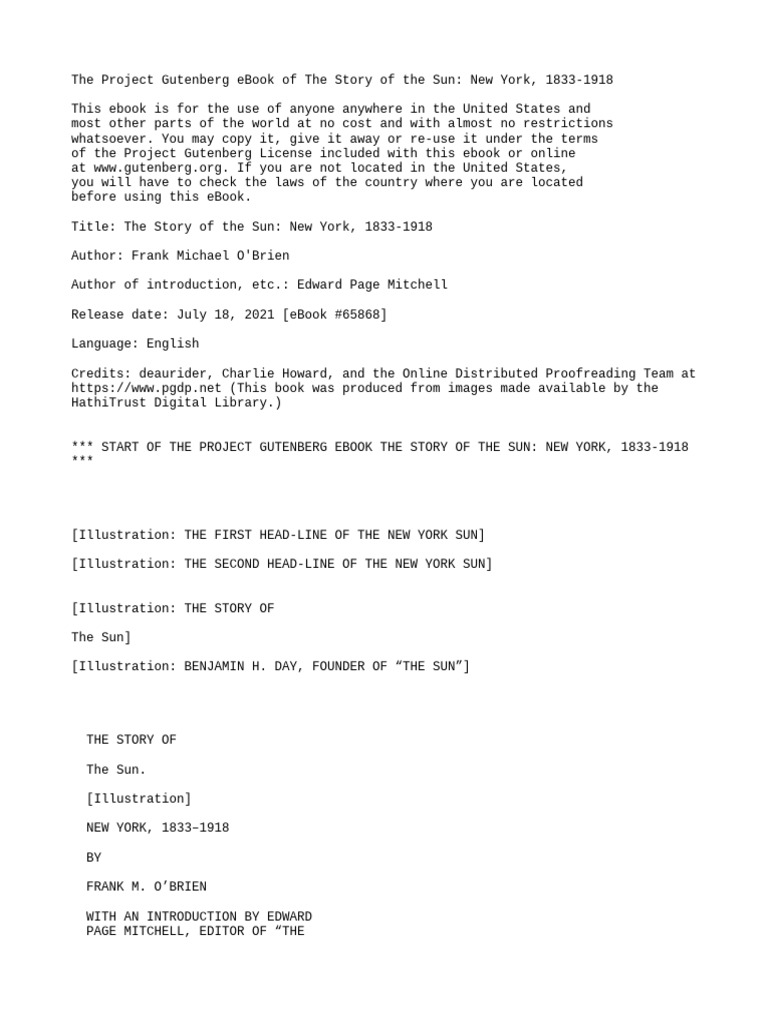 pg65868 | PDF | Project Gutenberg | Newspapers