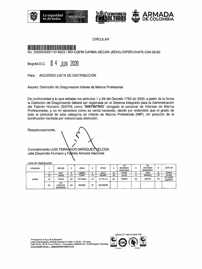 Circular DISTINTIVO DE DRAGONIANTE IMP DGIMP | PDF