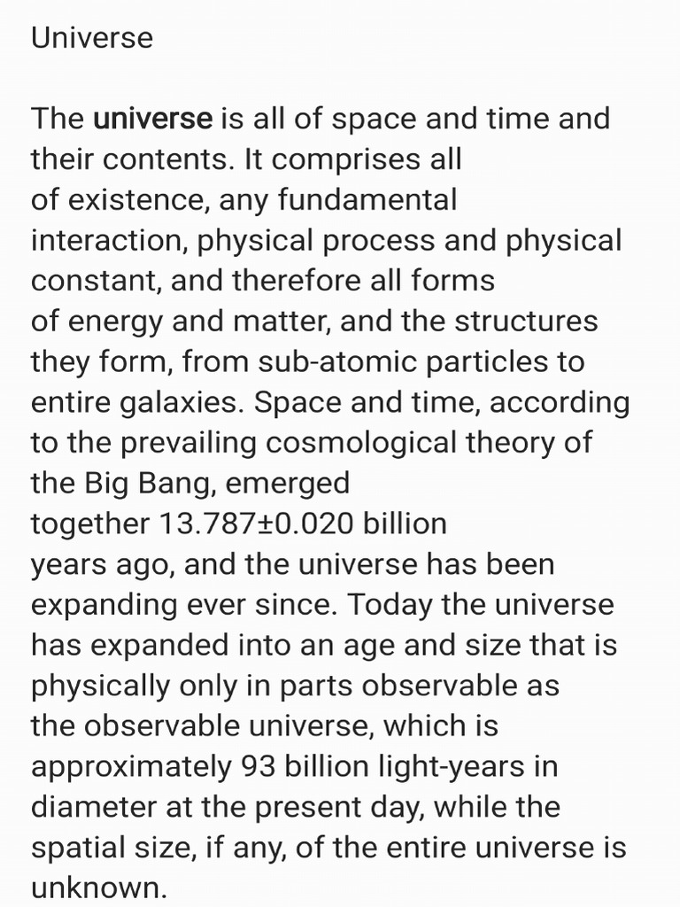 Universe | PDF