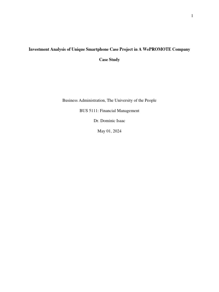 NPV Analysis of Smartphone Case Project | PDF | Net Present Value | Expense