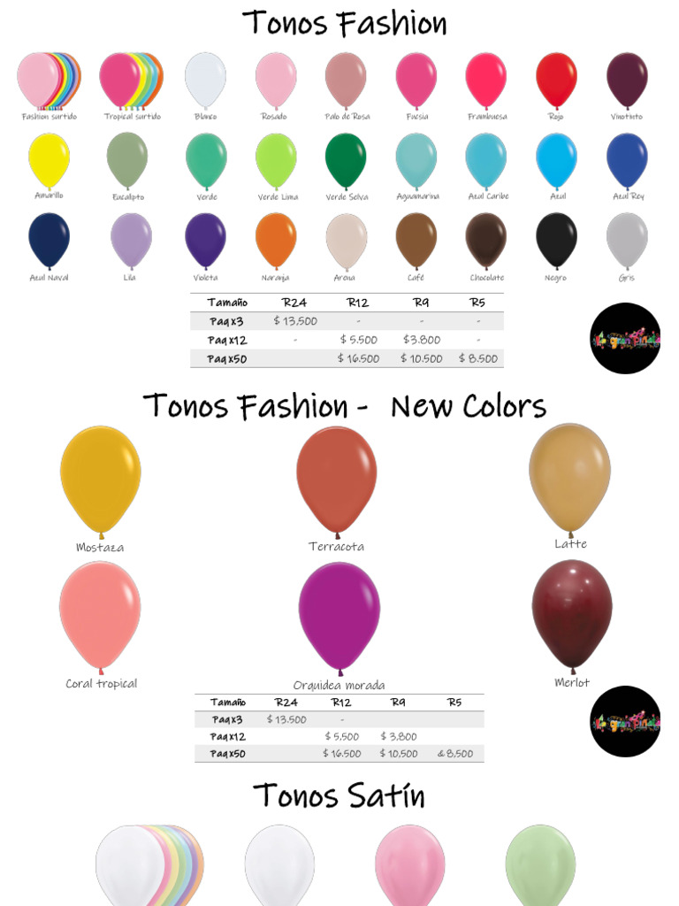 Catálogo Globos GPV8-2024 | PDF | Color | Tecnicas artisticas