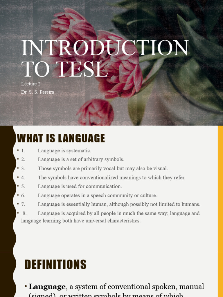 Introduction To TESL Lect 2 - Language - What It Does | PDF | Semiotics ...