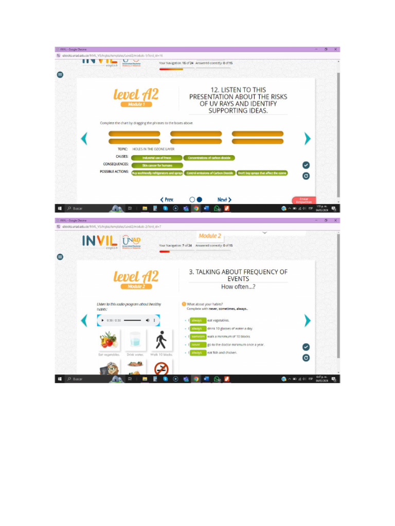 Pantallazos Ingles A2 | PDF