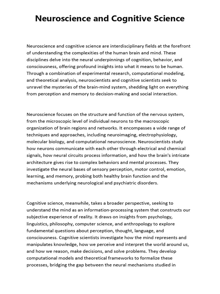 Neuroscience | PDF | Neuroscience | Cognitive Science