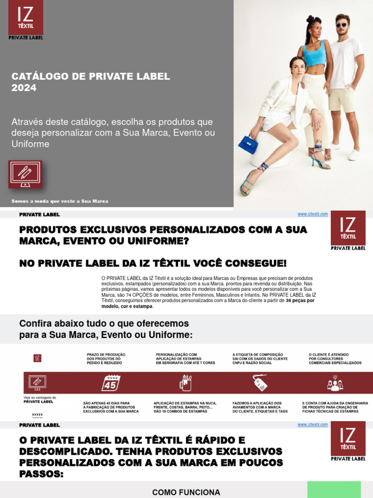 CATÁLOGO DE PRIVATE LABEL IZ TÊXTIL - 2024 | PDF | Qualidade (negócios ...