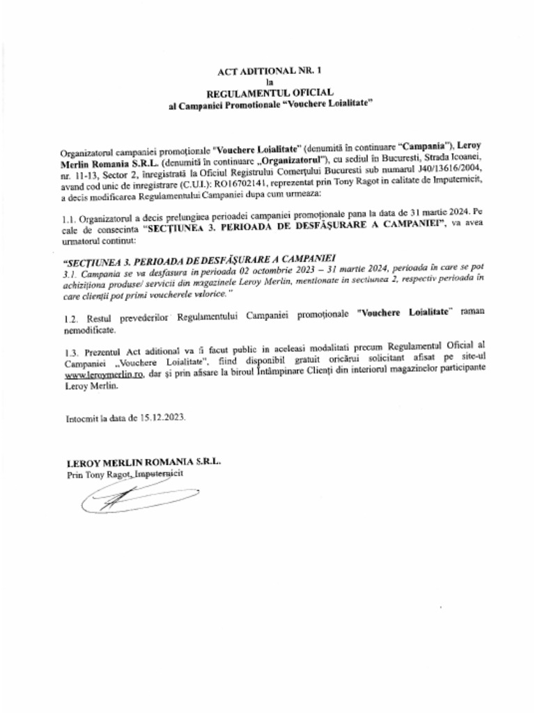 Regulament Campanie Voucher Loialitate | PDF