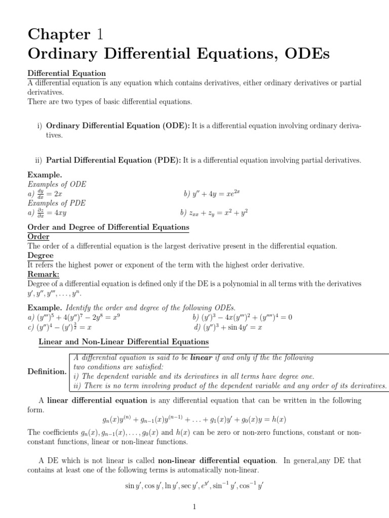 App III Note | PDF | Ordinary Differential Equation | Differential ...