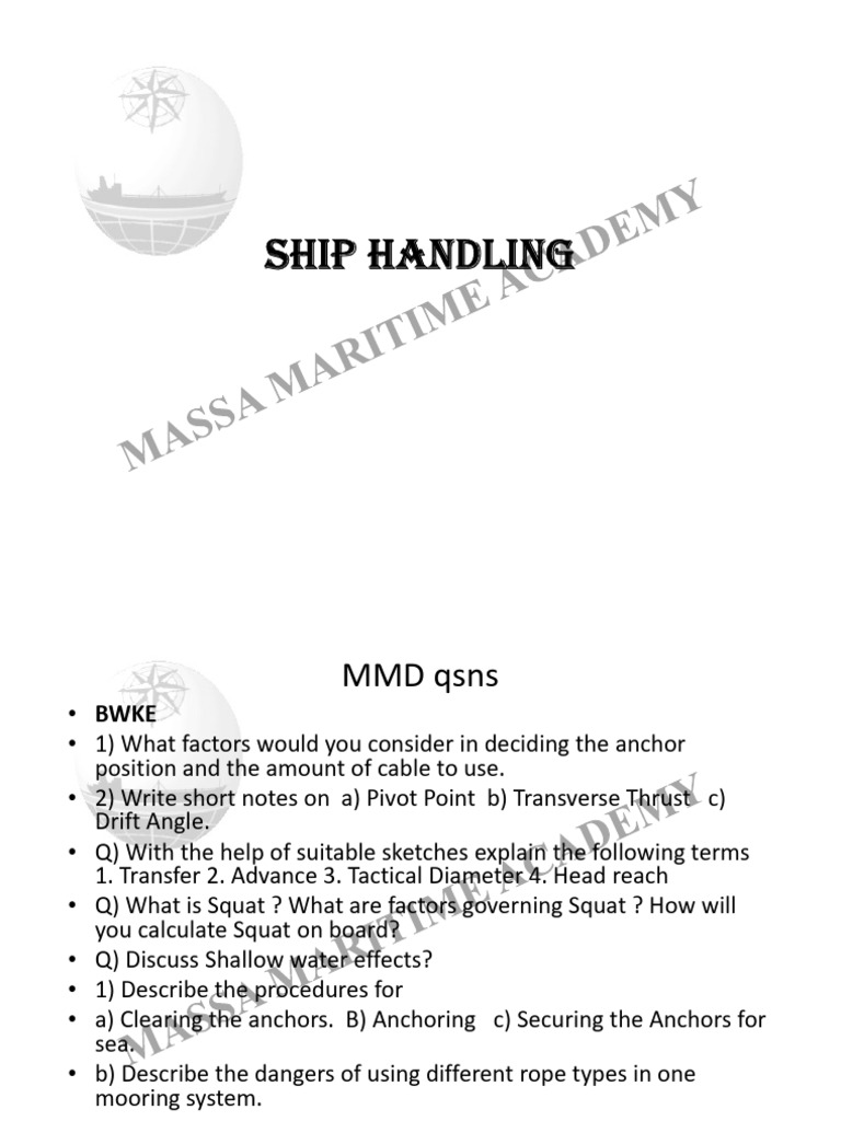 10 Ship Handling | PDF | Ships | Anchor