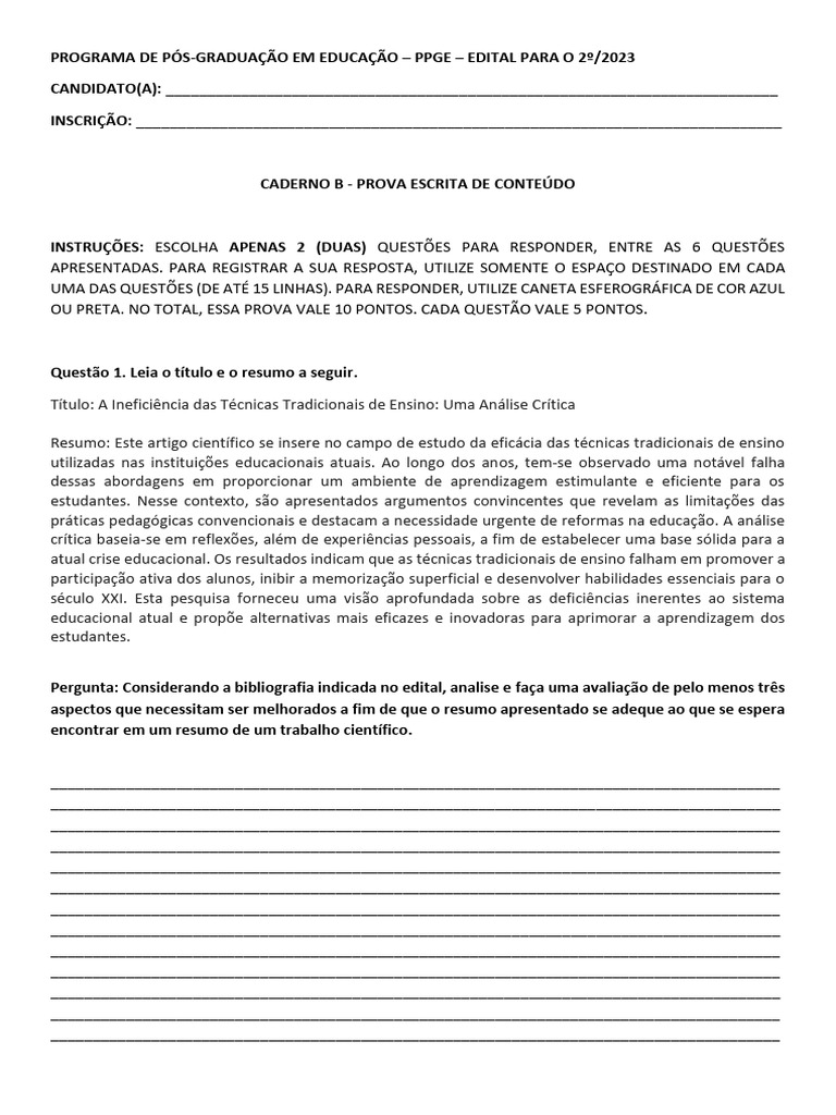 PROVA DE CONHECIMENTO EDUCAO 11jul23 | PDF | Aprendizado | Science PROVA DE CONHECIMENTO EDUCAO 11jul23 | PDF | Aprendizado | Science