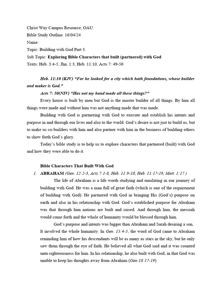 Building With God Part 3 | PDF | Paul The Apostle | Book Of Genesis