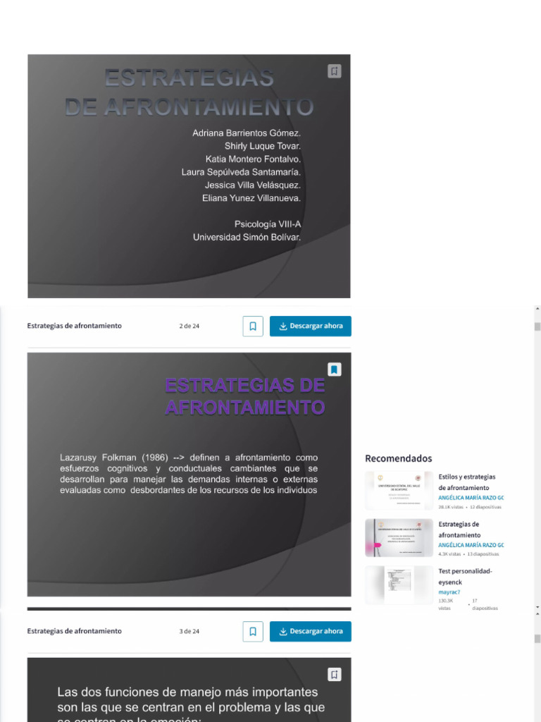 Estrategias Afrontamiento | PDF