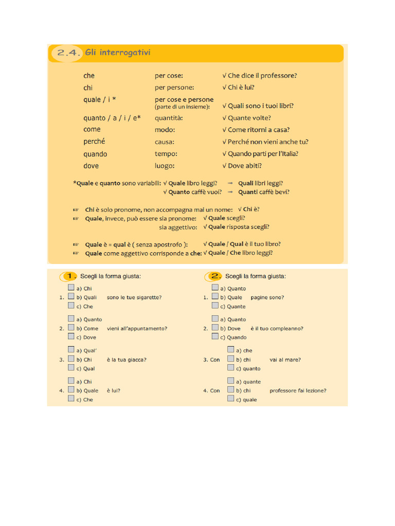 Lezione 11 - Gli interrogativi (24.11.2021.) | PDF
