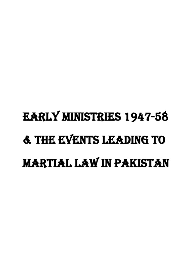 12-Early Ministries | PDF | Politics Of Pakistan | Government Of Pakistan