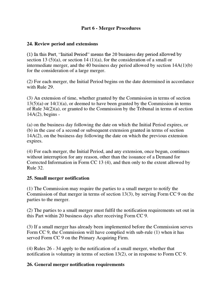 competition-commission-rules-for-mergers | PDF | Mergers And ...