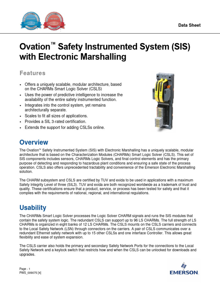 Ovation Safety Instrumented Systems Electronic Marshalling en 67638 | PDF | Input/Output ...