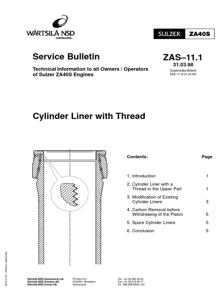 Cylinder Liner With Thread | PDF | Piston | Lubricant