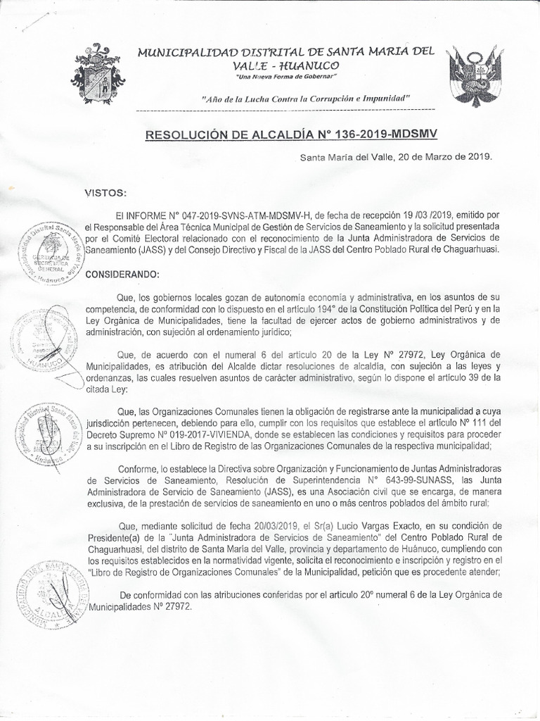 Acta De Constitucion Jass Charguarhuasi Pdf