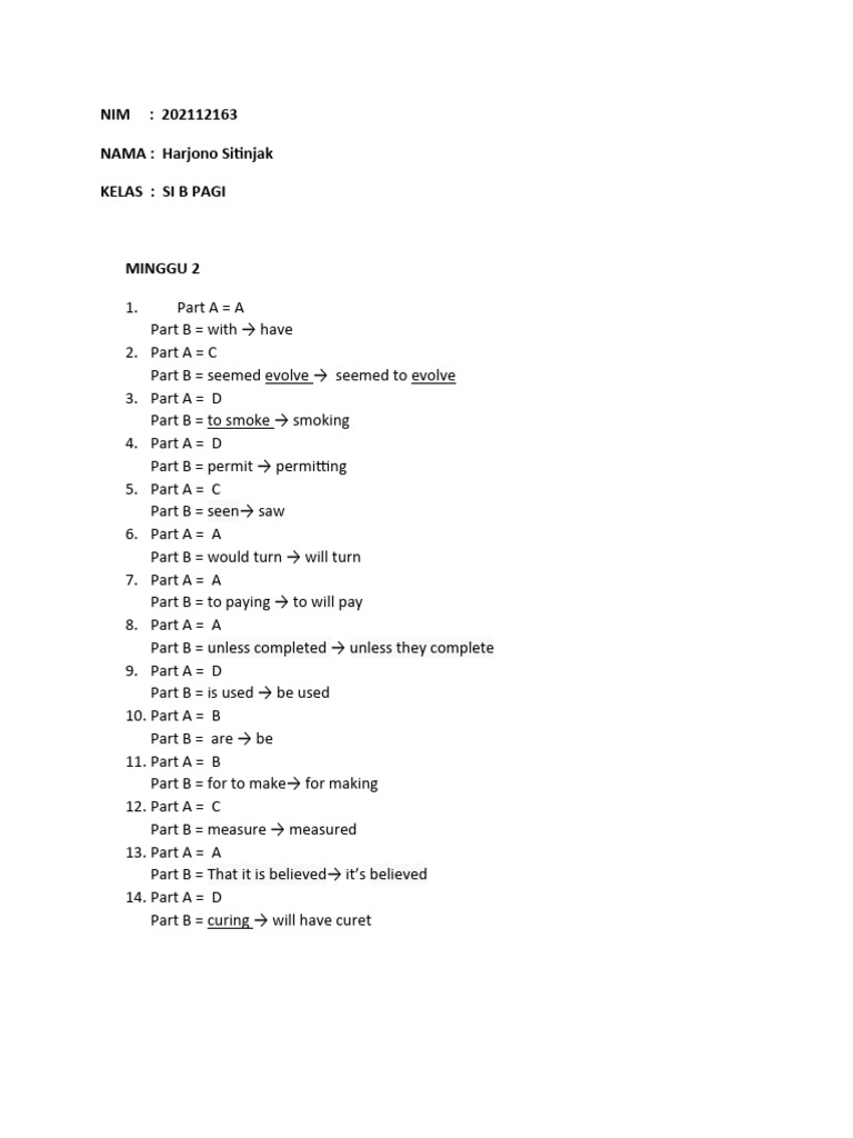Grammar Correction Exercises | PDF