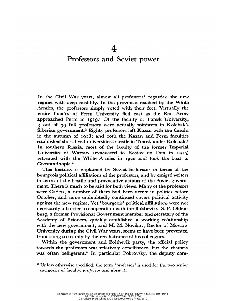 Professors and Soviet Power: Cambridge Books Online © Cambridge ...