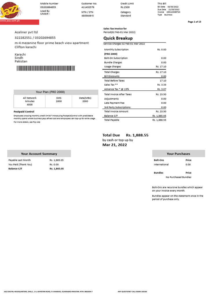 1 | PDF | Taxes | Invoice
