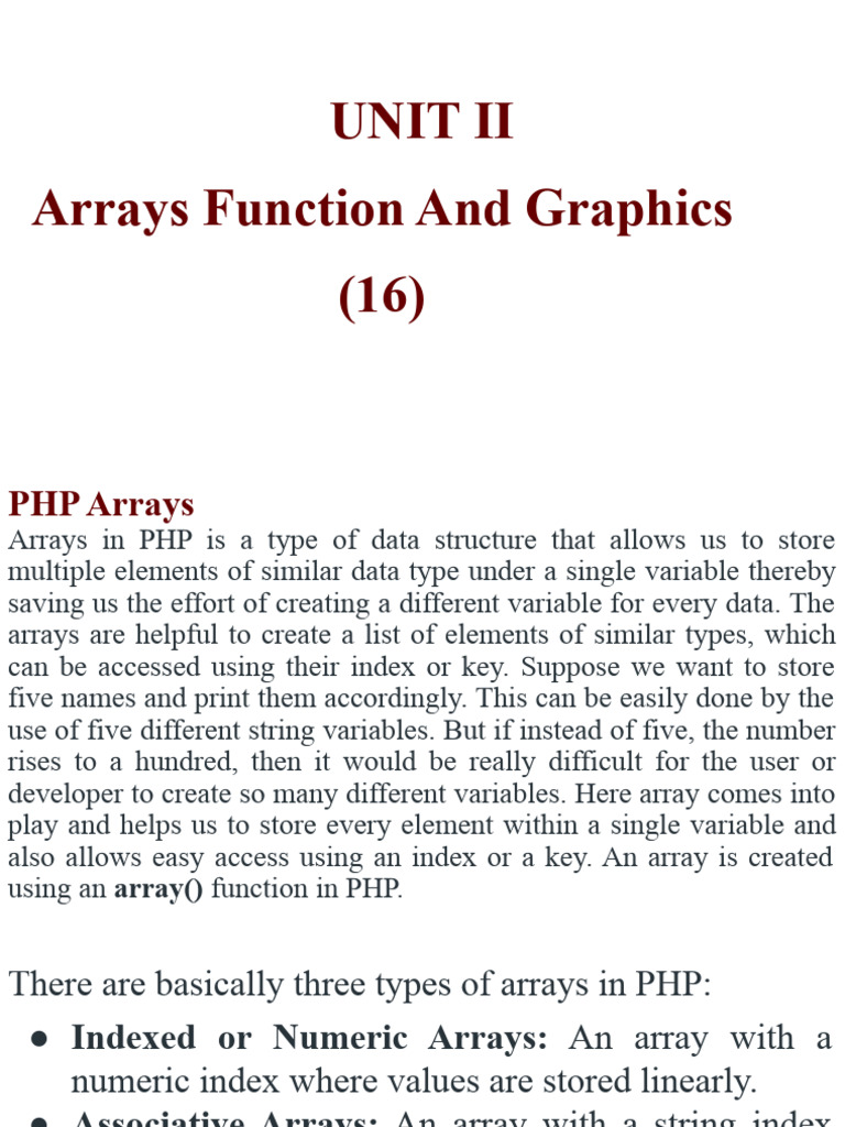 UNIT II Arrays Function and Graphics | PDF | Anonymous Function | Parameter (Computer Programming)