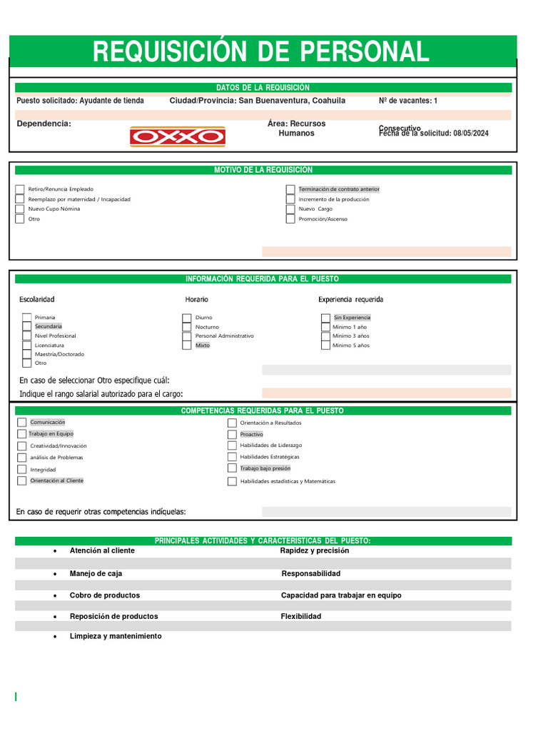 Requisición de Personal b | PDF | Gestión de recursos humanos | Economias