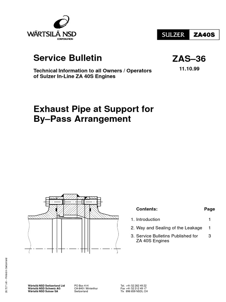 Exhaust Pipe at Support For By-Pass Arrangement | PDF | Piston ...