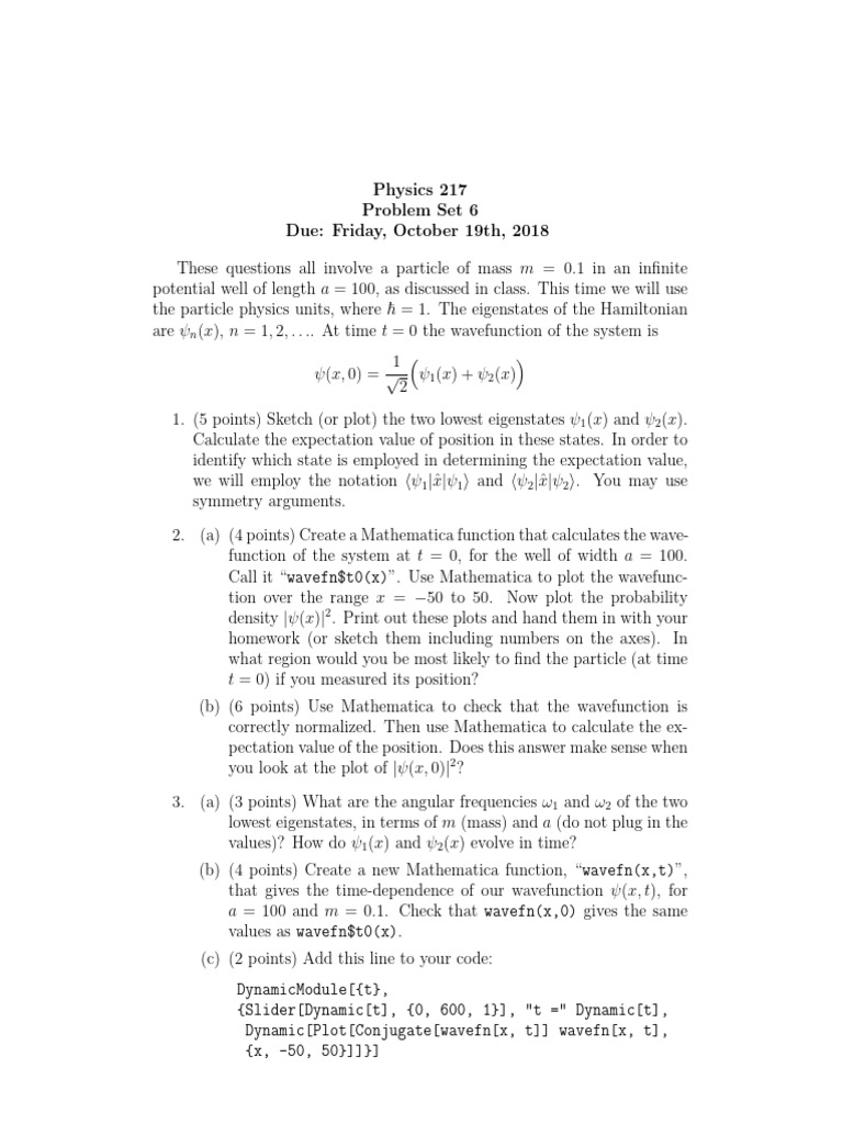 PS217 18 6 | PDF | Wave Function | Mechanics