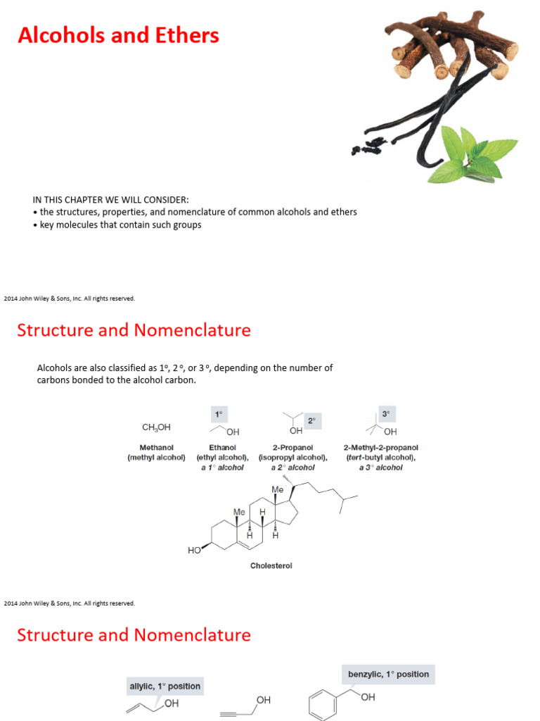 CHE202 Alcohols Ethers | PDF | Ether | Alkene
