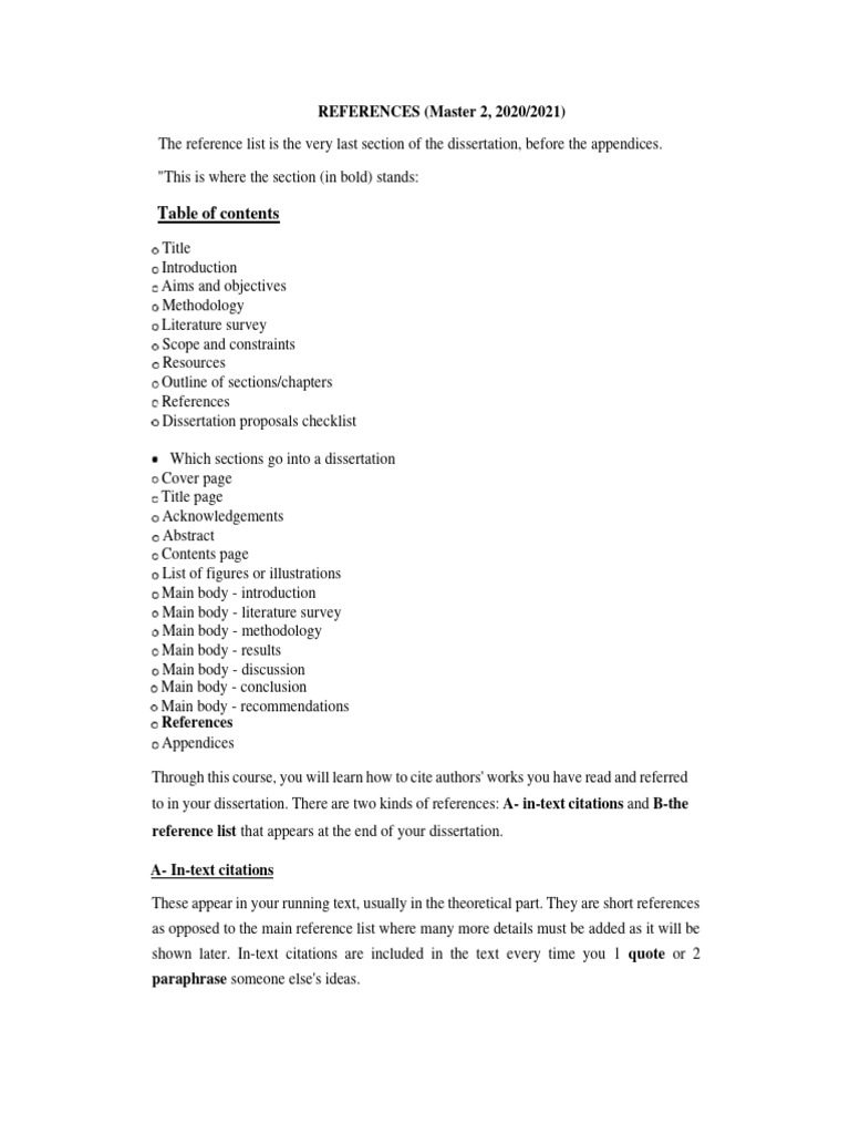 REFERENCES Master 2 20202021 | PDF