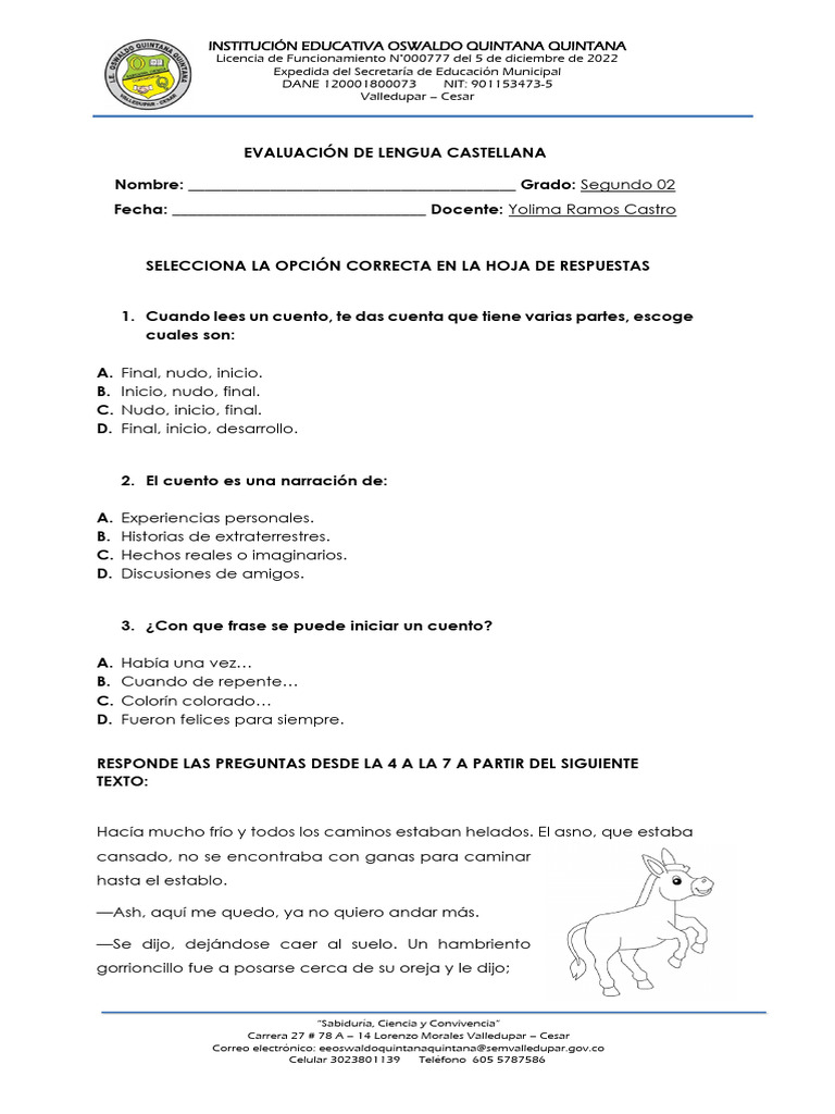 Examen Lengua Castellana | PDF