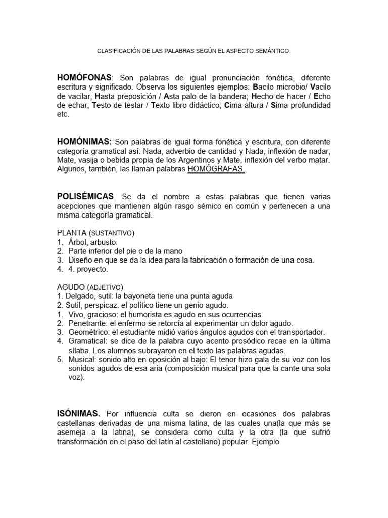 CLASIFICACIÓN DE LAS PALABRAS | PDF | Palabra | Morfología