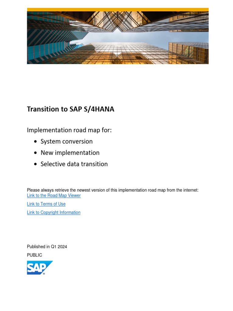 Transition To SAP S4HANA - 24Q1 Final | Download Free PDF | Cloud Computing | Business Process