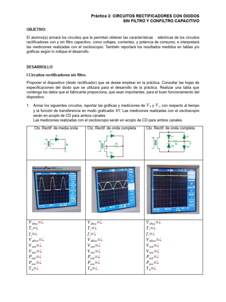 Practica 3 dispositivos | PDF | Rectificador | Red eléctrica