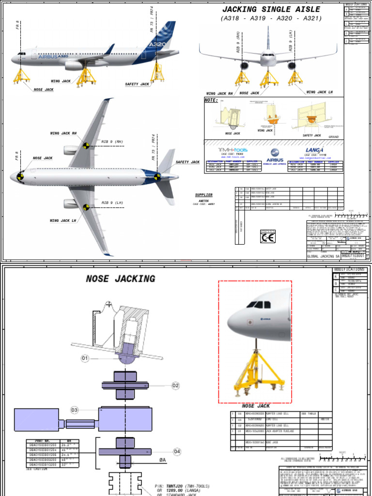 Airbus Global Jacking Single Aisle 98D07103001 | PDF | Airliner | Aircraft