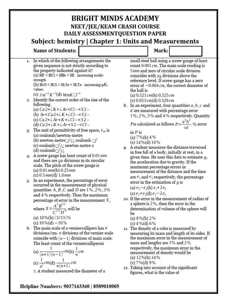 Chapter 1 Chemistry | PDF