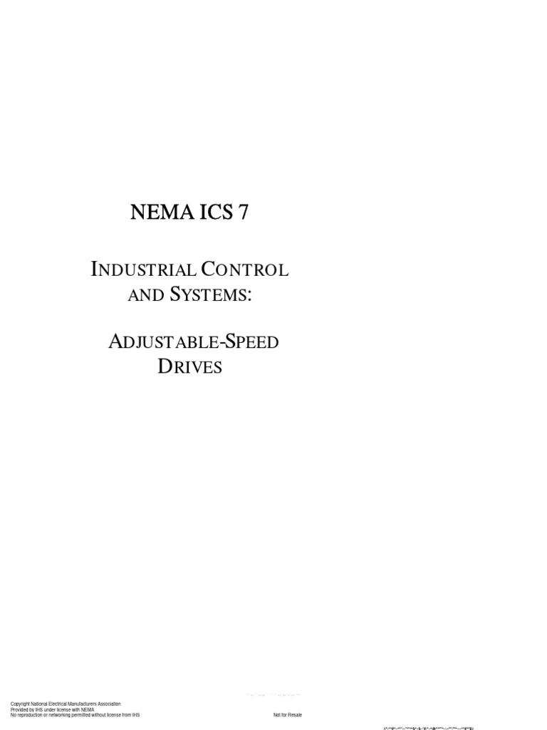Nema Ics 7 Ind Cont Adj Speed Drives | PDF | Electric Motor | Electricity