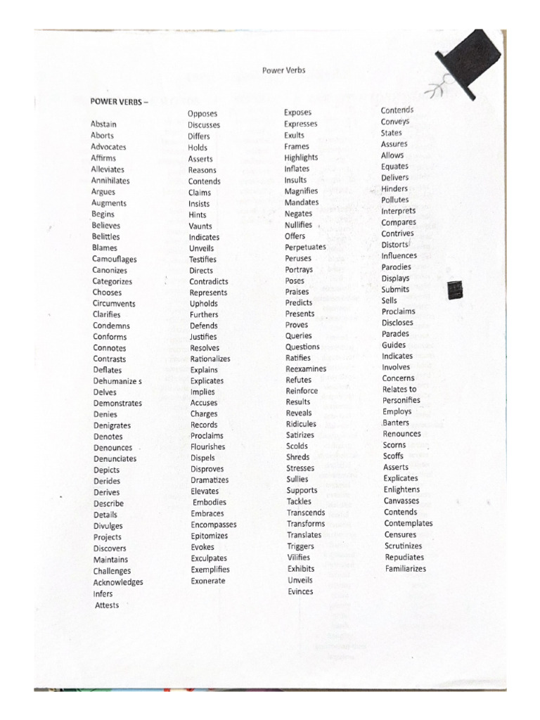 Power Verbs | PDF