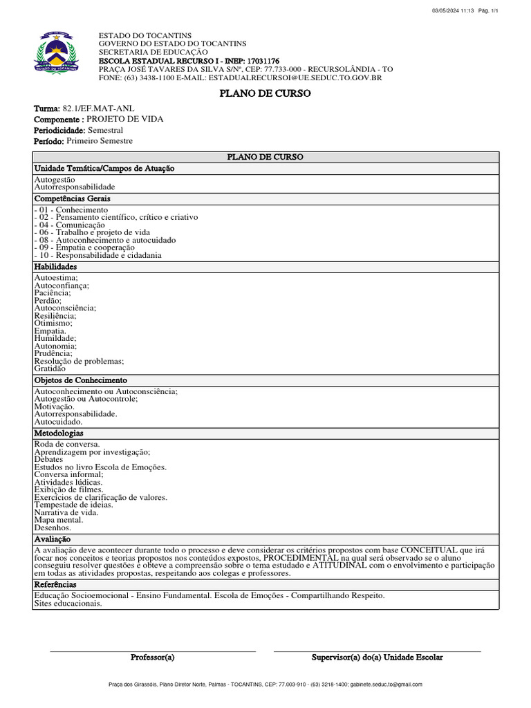 PLANO DE CURSO - 82.1_EF.MAT-ANL | PDF | Conceitos psicológicos ...