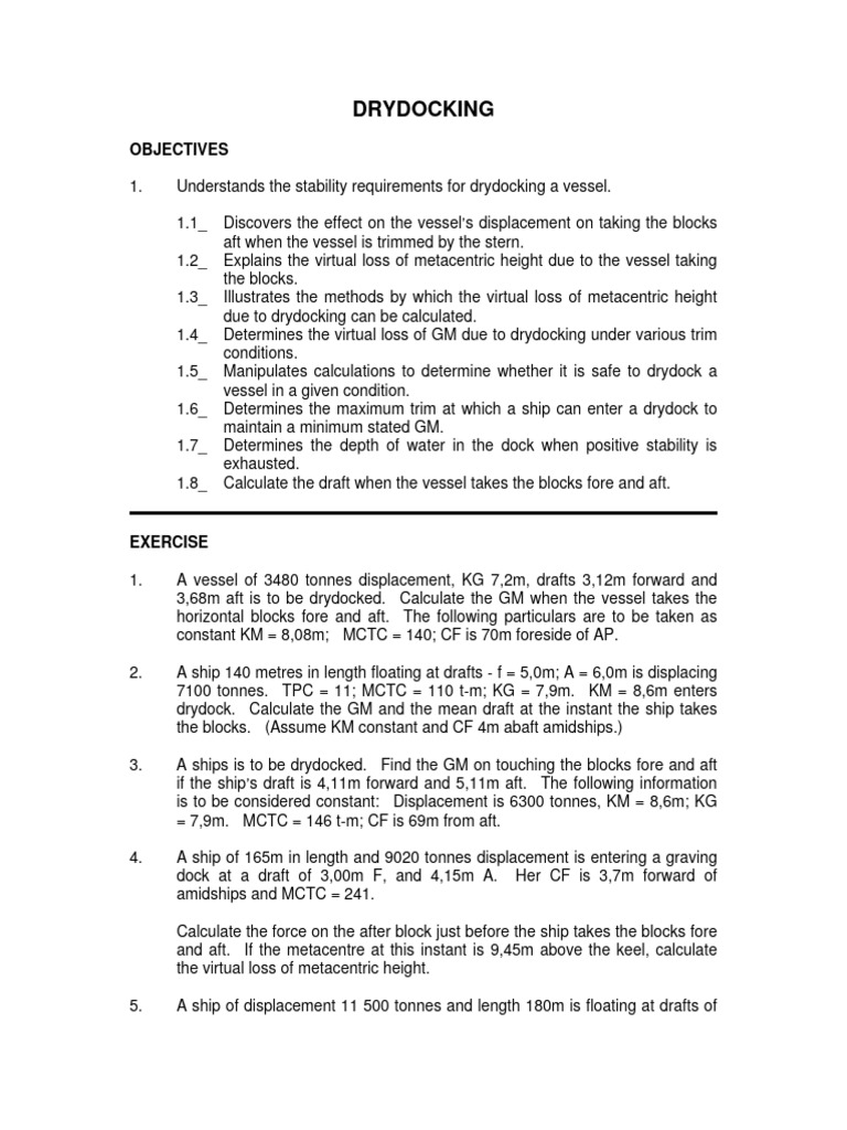 Drydocking 1 Pdf Ships Water Transport