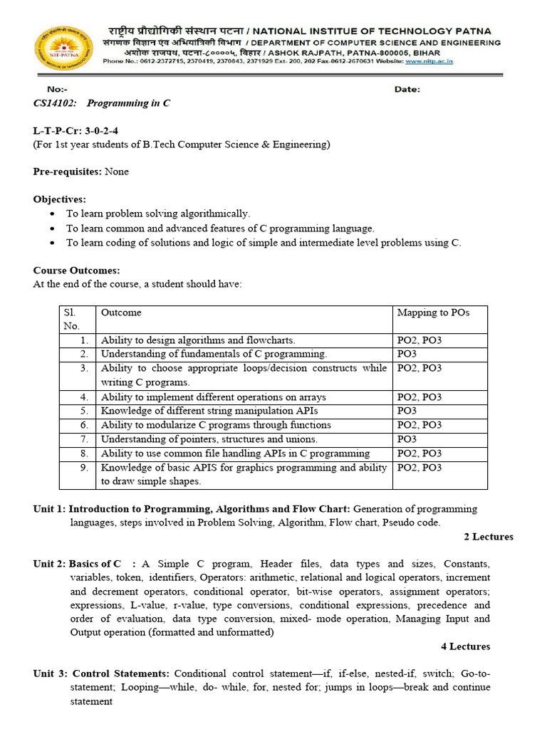 Cs14102 Programming In C Download Free Pdf Pointer Computer Programming C Programming 6089