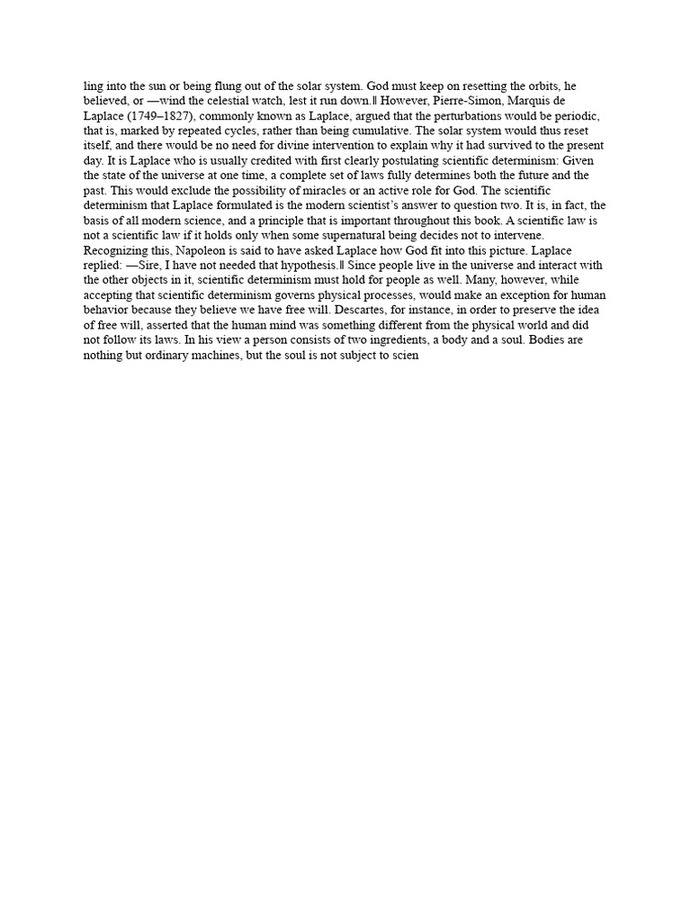 Laplace and Scientific Determinism | PDF