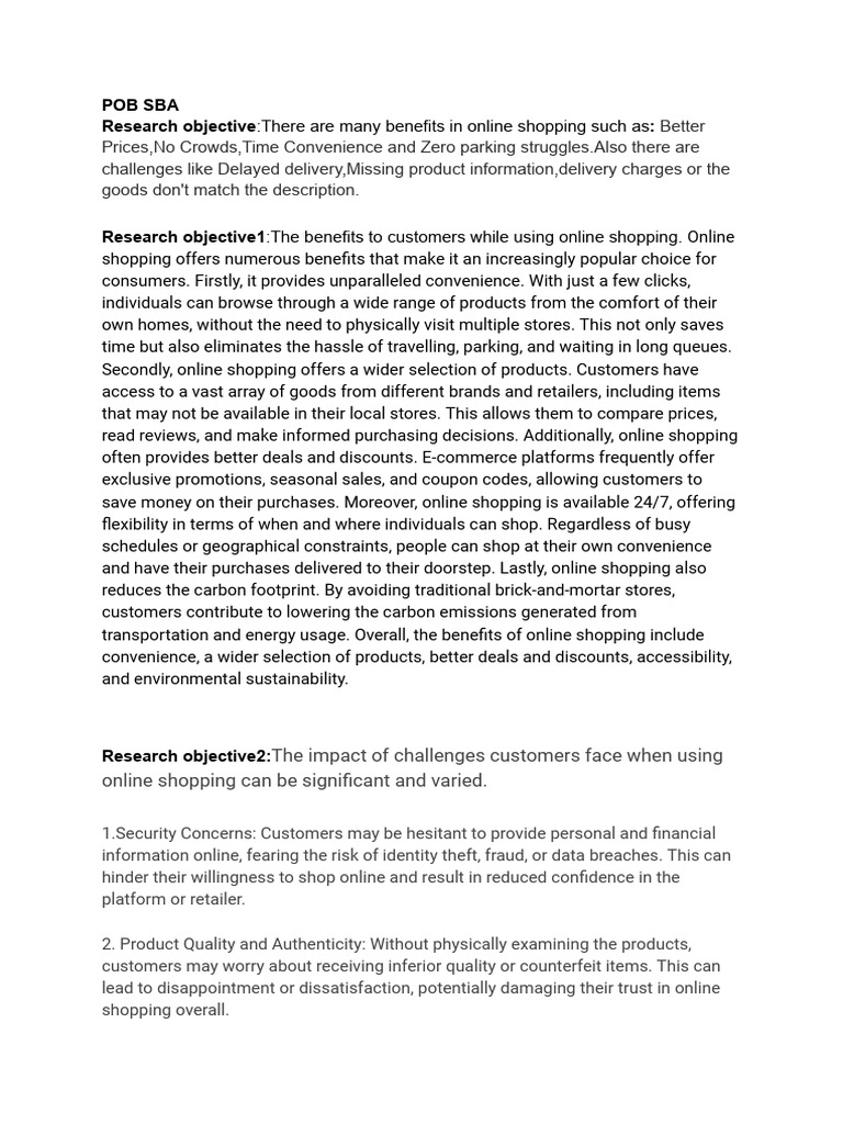 Pob Sba | PDF | Online Shopping | Retail