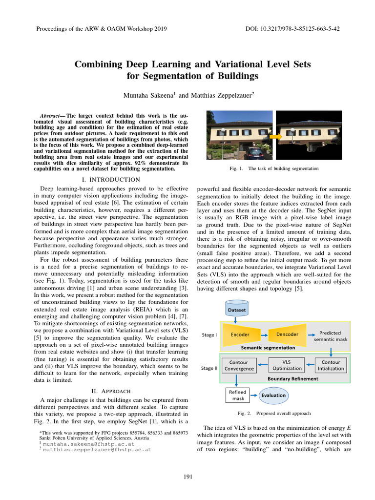 Combining Deep Learningand Variational Level Setsfor Segmentationof Buildings | PDF | Image ...