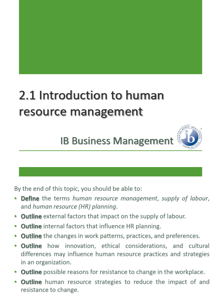 2.1 Introduction To Human Resource Management | PDF | Human Resource ...