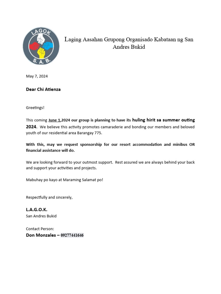Lagok Solicit Letter Swimming | PDF | Sports & Recreation